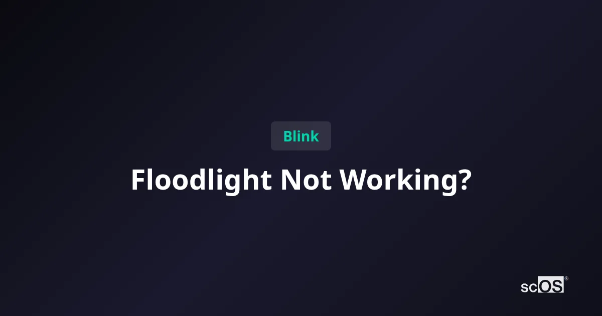 Blink Floodlight Not Working